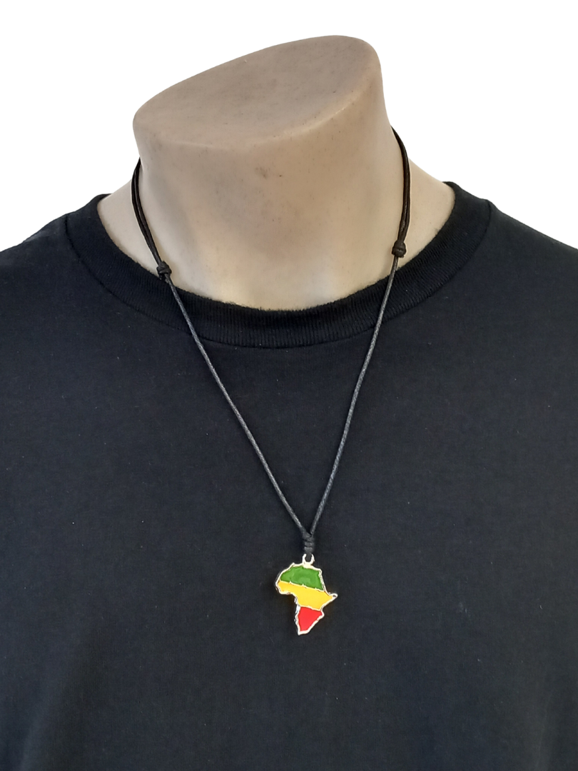 Traditional Colored Africa Map Necklace