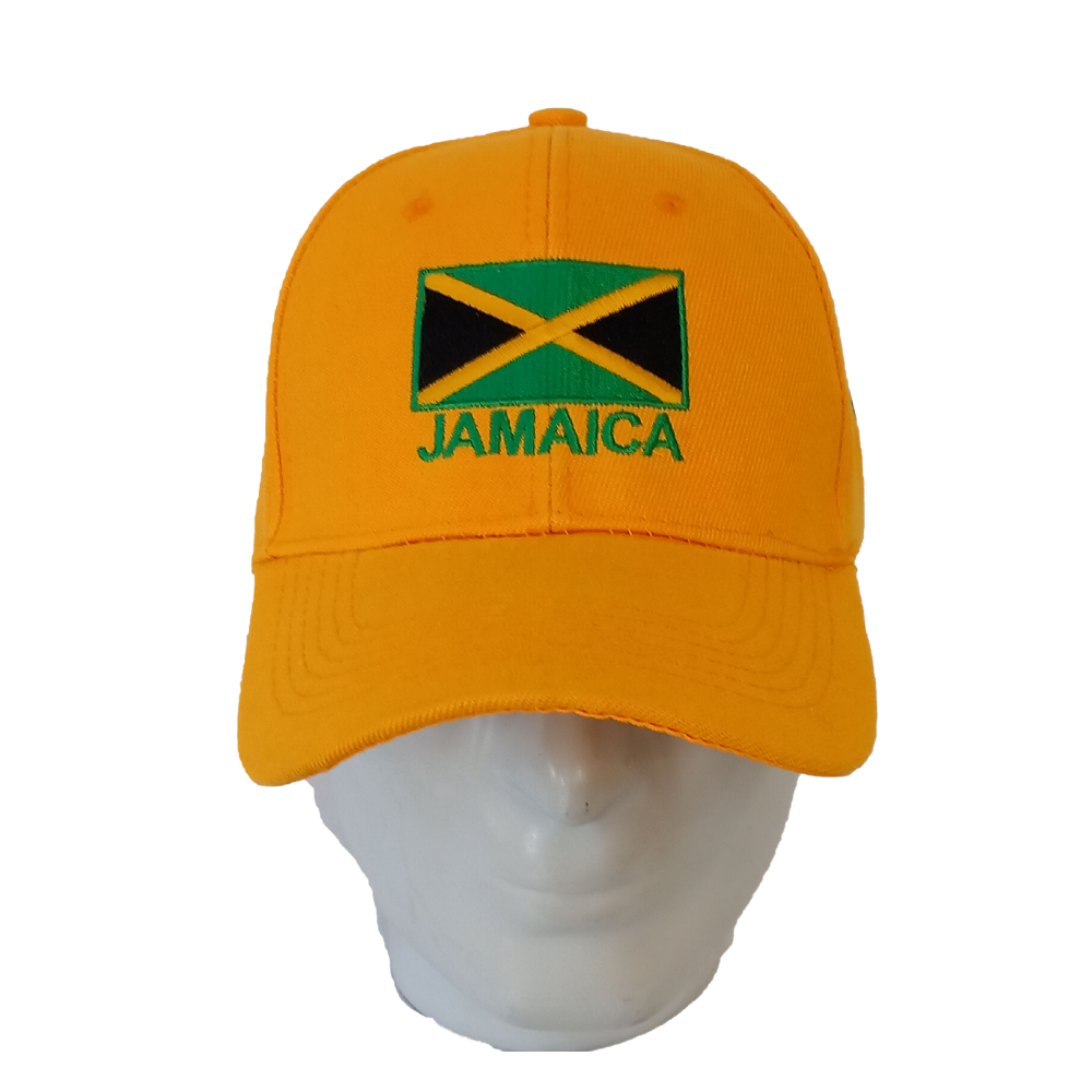 Jamaica Flag Yellow Embroidered Cap
