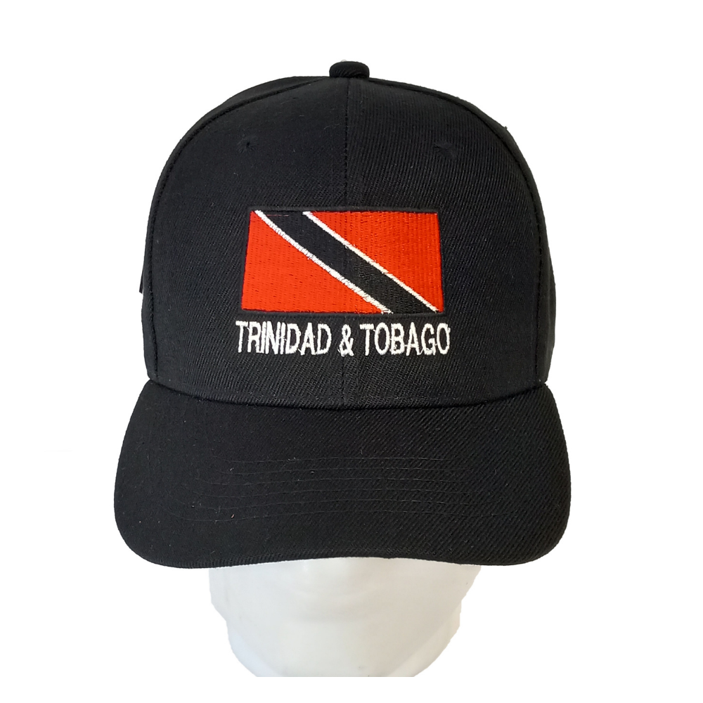 Trinidad & Tobago Flag Black Embroidered Cap