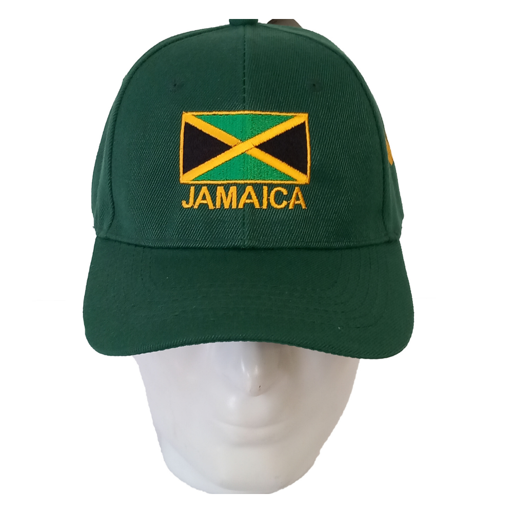 Jamaica Flag Green Embroidered Cap